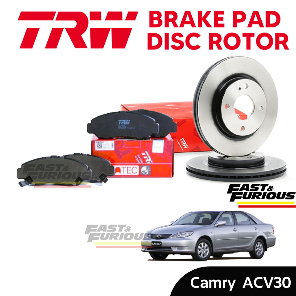 TRW Camry ACV30 Rear (Belakang) Disc Rotor & Disc Pad Set | Shopee Malaysia