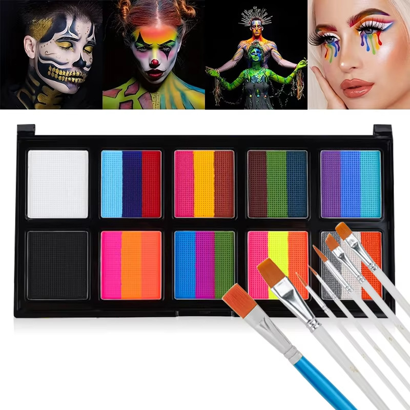 Body Face Painting Kit for Kids Adults,10 Color Face Makeup Palette ...