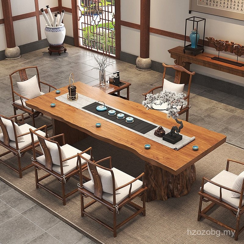 Set Meja Teh dan Kerusi Kayu Pepejal Gaya Cina Baharu untuk Kegunaan ...