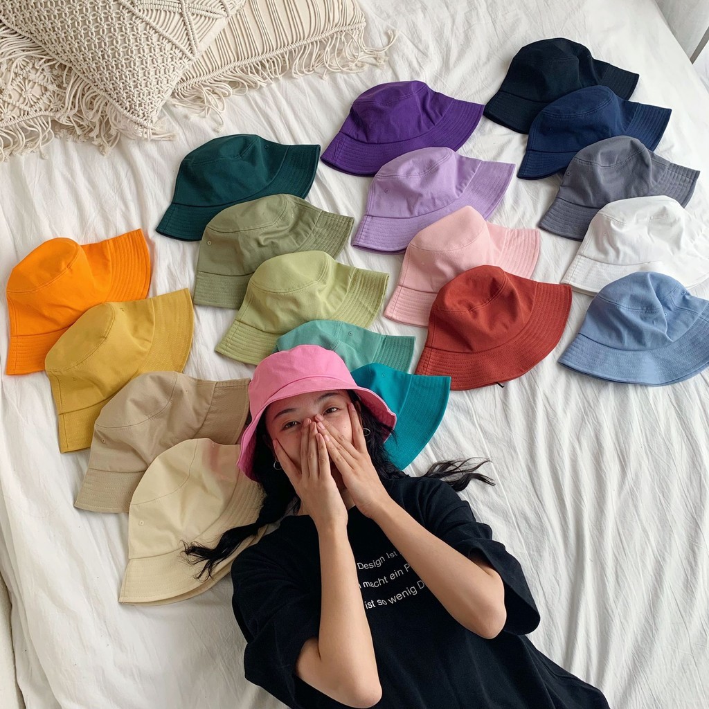 Versatile Candy Color Male Female Couple Four Seasons Bucket Hat ...