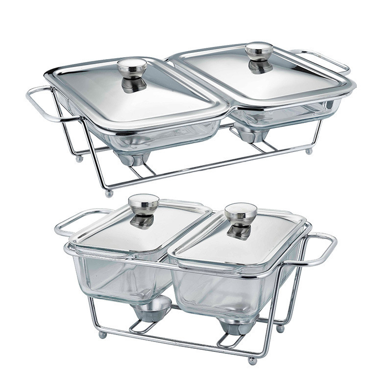 Rectangular Glass Buffet Stove Single/Two/Three Compartments Food ...