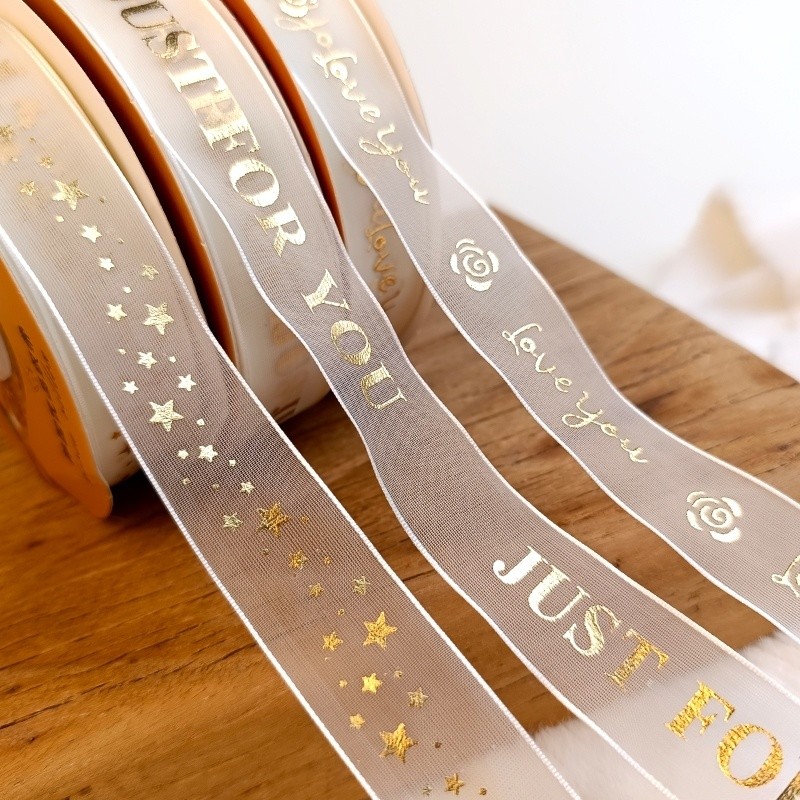 Ins Style Packaging Ribbon Premium Light Luxury Gilding Gift Bouquet ...