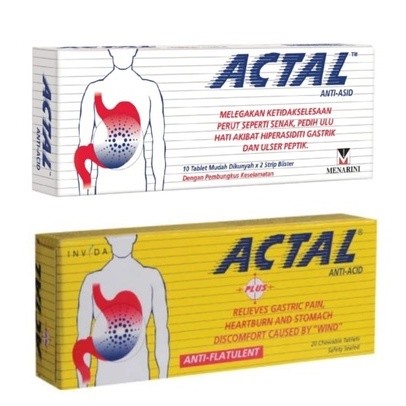 ACTAL ANTI-ACID TABLET 10'S (EXP:05/2026) / ACTAL PLUS TABLET 10'S (EXP ...