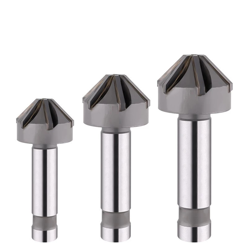 Straight Shank YG8 Alloy Chamfering Cutter 90 Degrees Chamfer End Mill ...