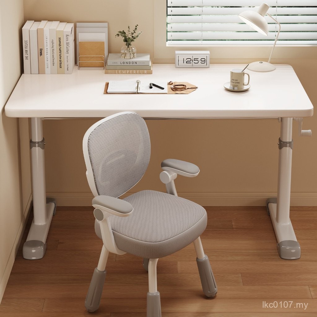 Manual Study Desk Computer Desk Big White Integrated Writing Desk ...
