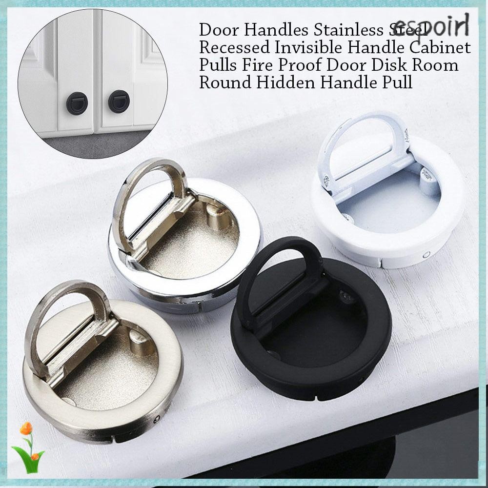 ESPOIR Hidden Door Knob, Round Stainless Steel Hidden Door Handles ...