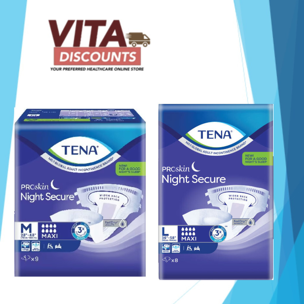 [SATU PACK] TENA NIGHT SECURE MAXI ADULT DIAPERS SIZE M / L 8S / 9S | Shopee Malaysia