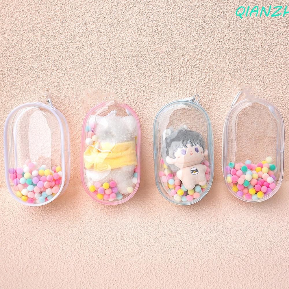 QIANZHI Clear Outdoor Doll Bag, Transparent Hairball Doll Storage Pouch ...