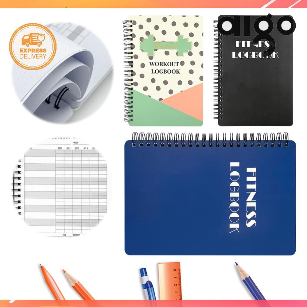 Fitness Logbook A5 Gym Exercise Notebook Coiled Fitness Punch Book for ...