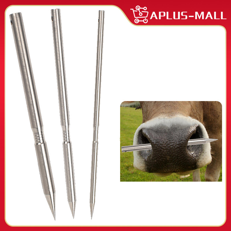 6/9/12mm Cow Nose Piercing Needle Stainless Steel Cow Nose Threading ...