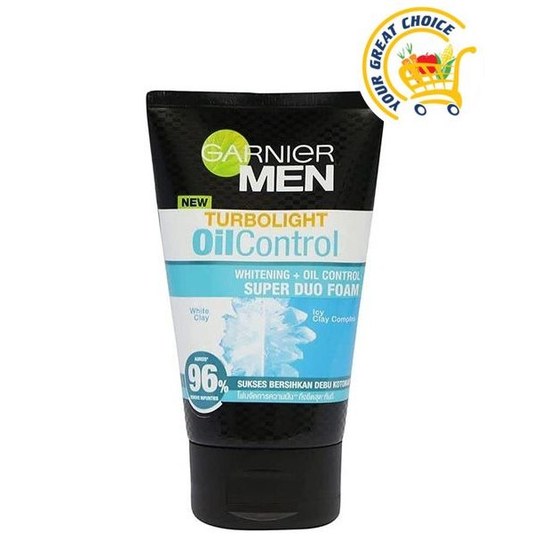 Garnier Men Duo Foam Turbo Light White Oil Control 100ml | Shopee Malaysia
