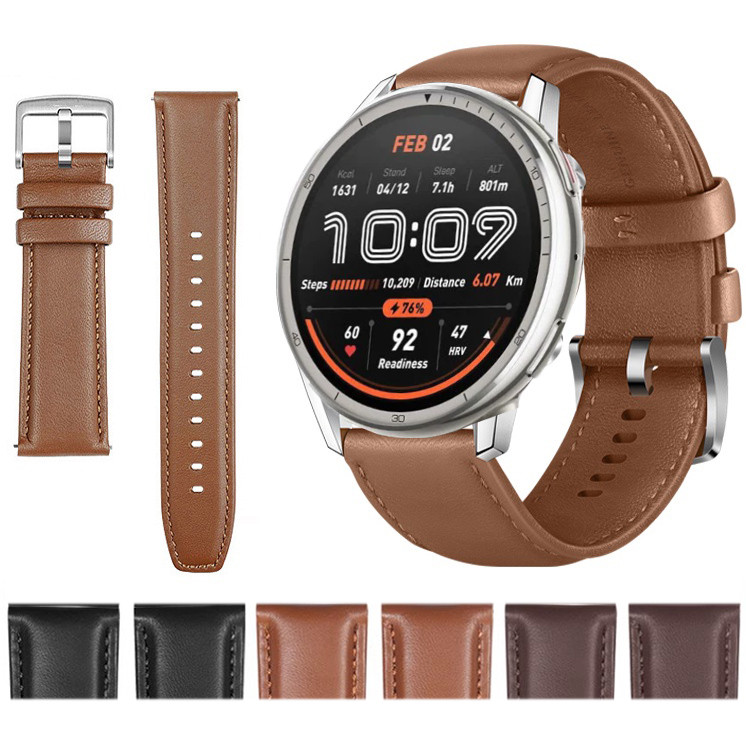 Genuine Leather Watchband for Amazfit Active 2 22mm 20mm Watch Band ...
