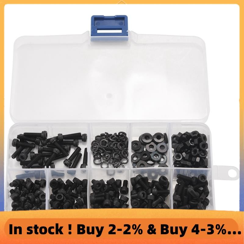 300 Pcs Nuts Bolts Set Hex Bolts Nut and Washer Assortment Screws Bolts ...