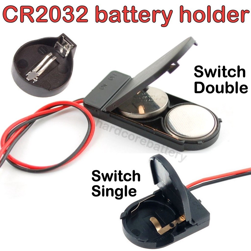 CR2032 6V 3V Button Coin Cell Battery Holder Spring Clip Case Single ...