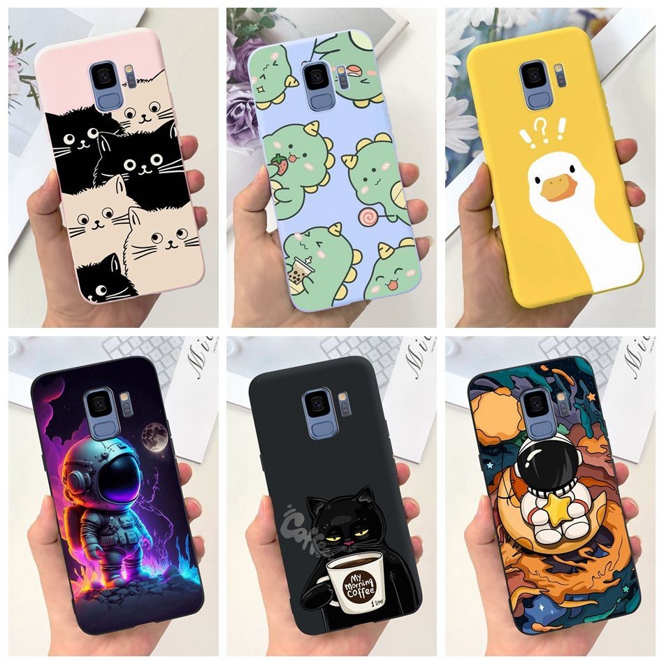 Samsung Galaxy S9 SM-G960F / S9+ SM-G965F Cute Cat Dinosaur Astronaut ...