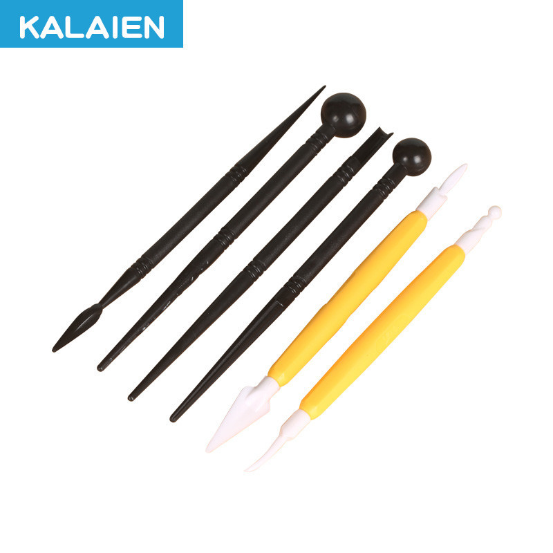 KALAIEN 6 Piece Veiner Fondant Modeling Set Dough Fondant Banishing ...