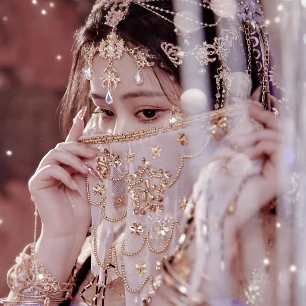 [Spot Goods] Belly Dance Veil Exotic Princess cos Veil Western Style ...