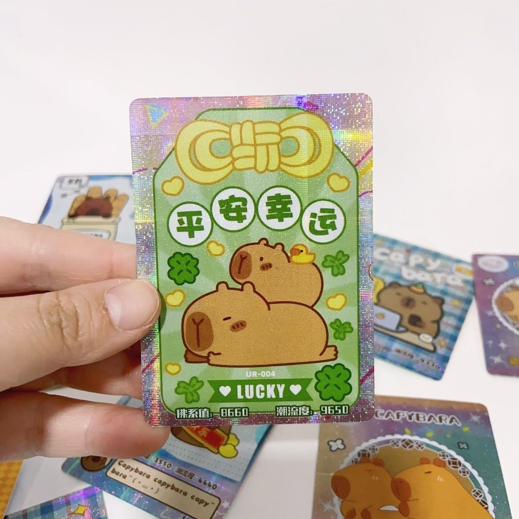 Kapibara Card Flash Card Laser Card Dolphin Door Capybara Children's ...