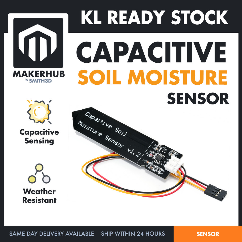 Capacitive Soil Moisture Sensor V1.2 Corrosion Resistant with Cable For ...
