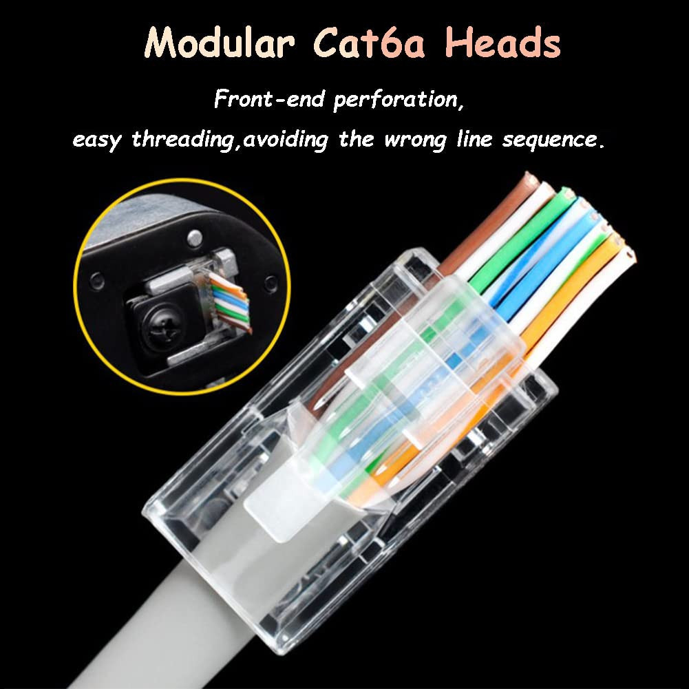 Cat5/Cat5e/Cat6 Connectors, RJ45 Pass Through Connectors, Network Internet Connector RJ45 ...