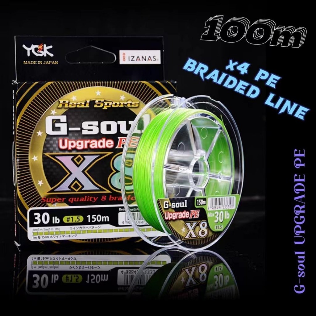 _SignoxTackle_ 100M G-soul X4 𝘽𝙧𝙖𝙞𝙙𝙚𝙙 𝙁𝙞𝙨𝙝𝙞𝙣𝙜 𝙇𝙞𝙣𝙚 PE4 Tali Pancing 4 Sulam Benang Pancing ...