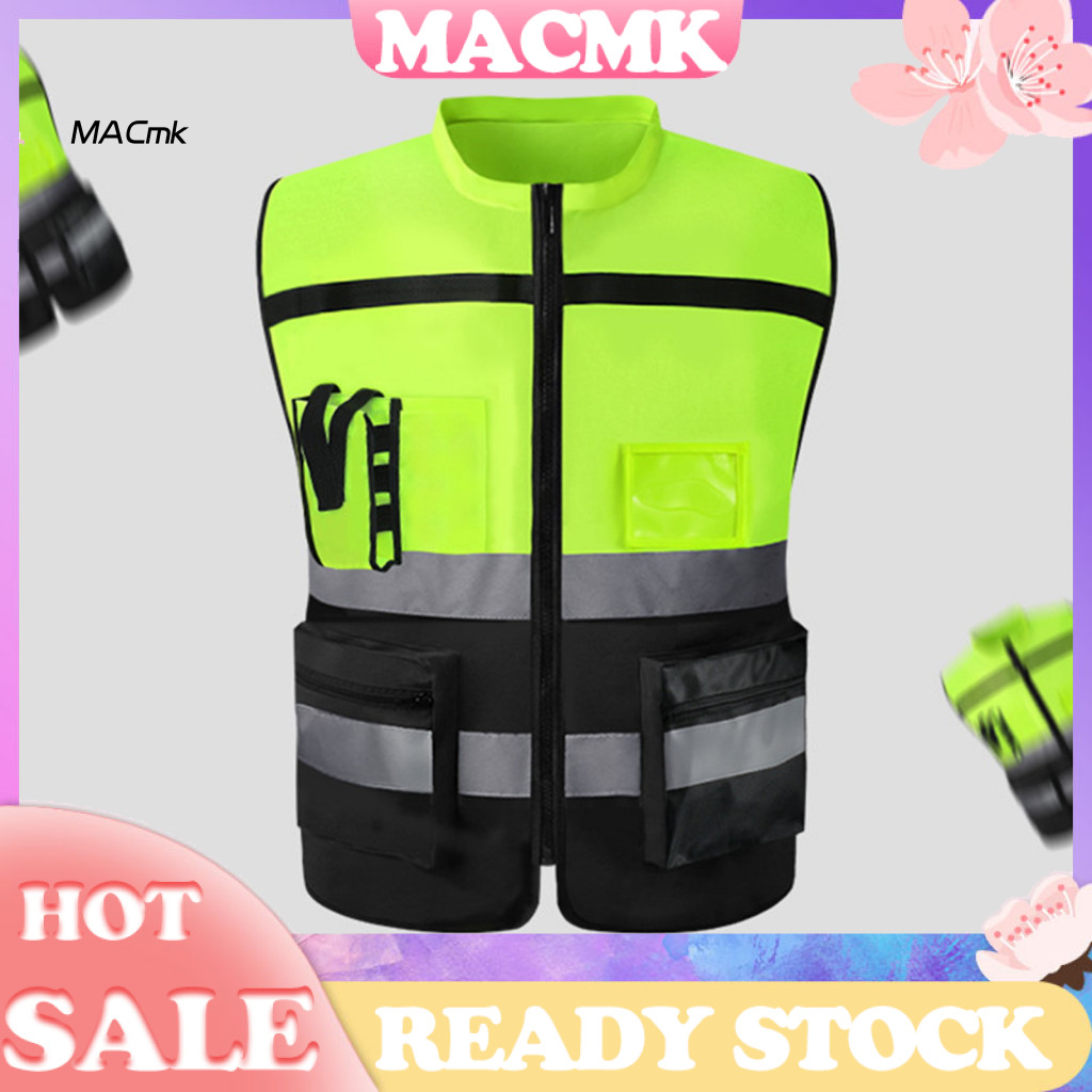 Reflective Safety Vest Coat Reflective Vest with Bright Strip Design ...