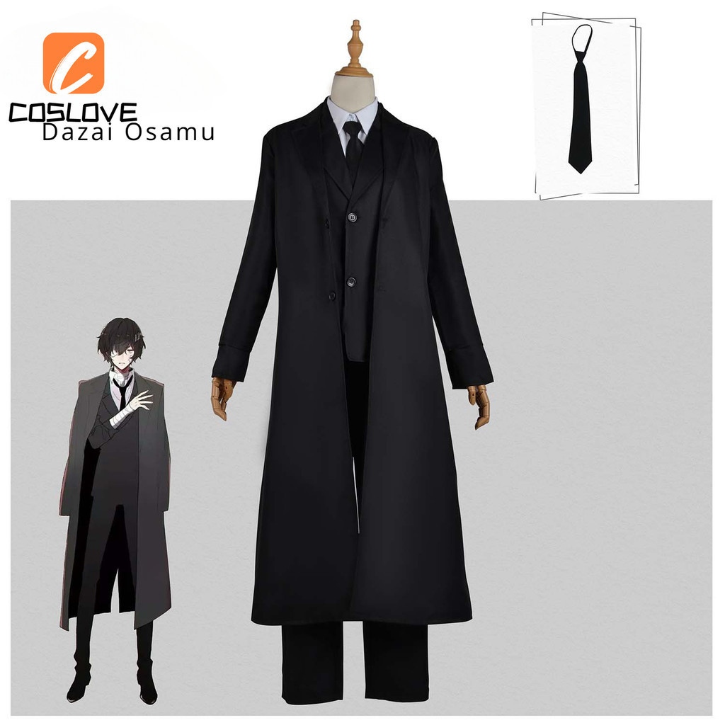 Anime Bungo Stray Dogs Dazai Osamu Cosplay Full Set Costume Black Suit ...