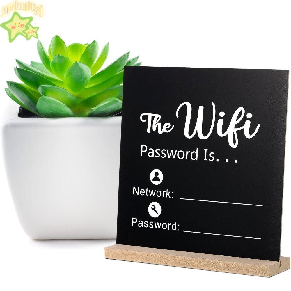 LANJ WiFi Sign, 21.5*21.5cm Wooden Chalkboard, Sign Framed WiFi ...