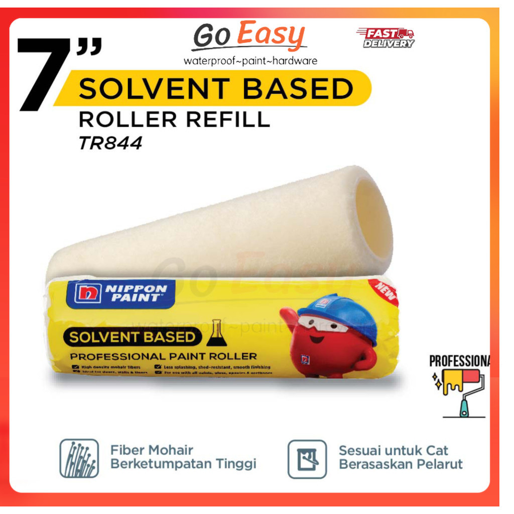 7" Nippon Roller Solvent Paint Roller TR844 l Penggelek Pelarut Cat ...