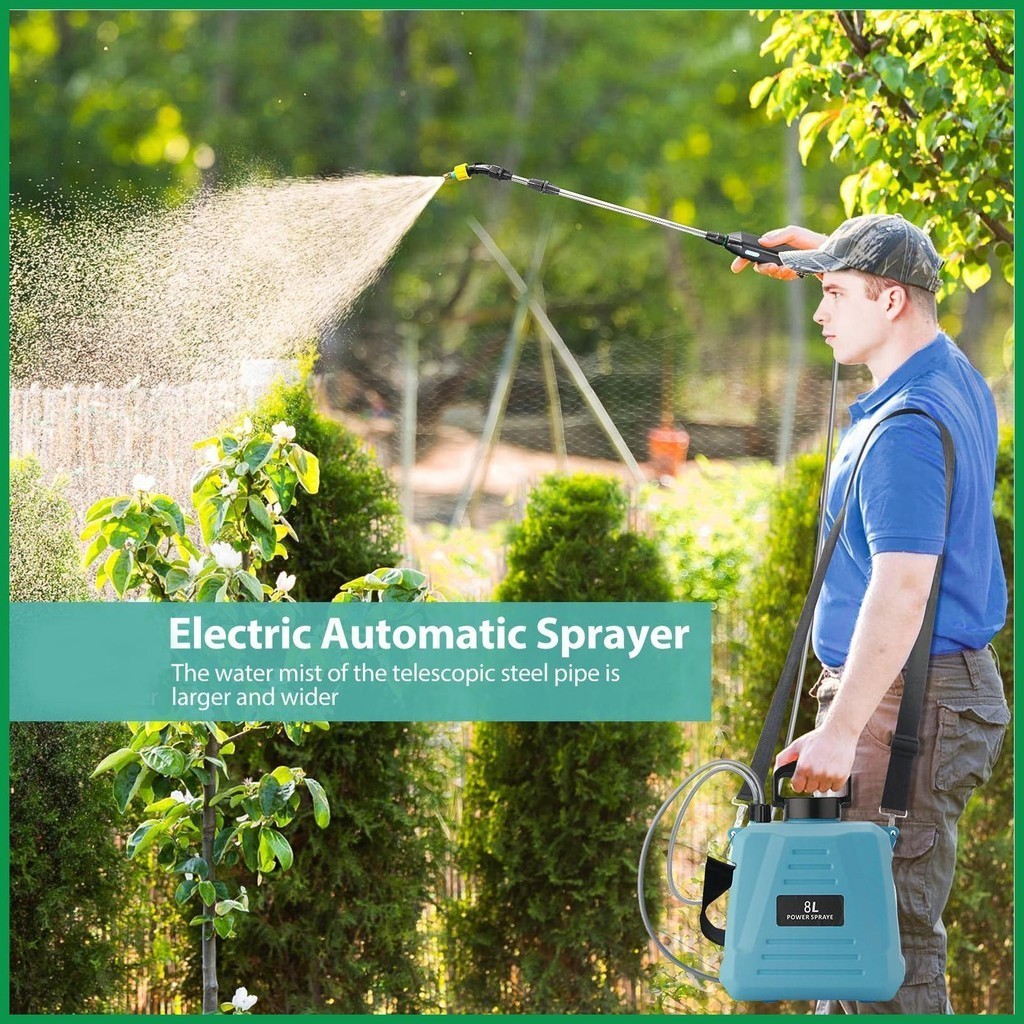 Electric Sprayer 2.1 Gallon/8L Lawn Sprayer Rechargeable Handle Battery ...