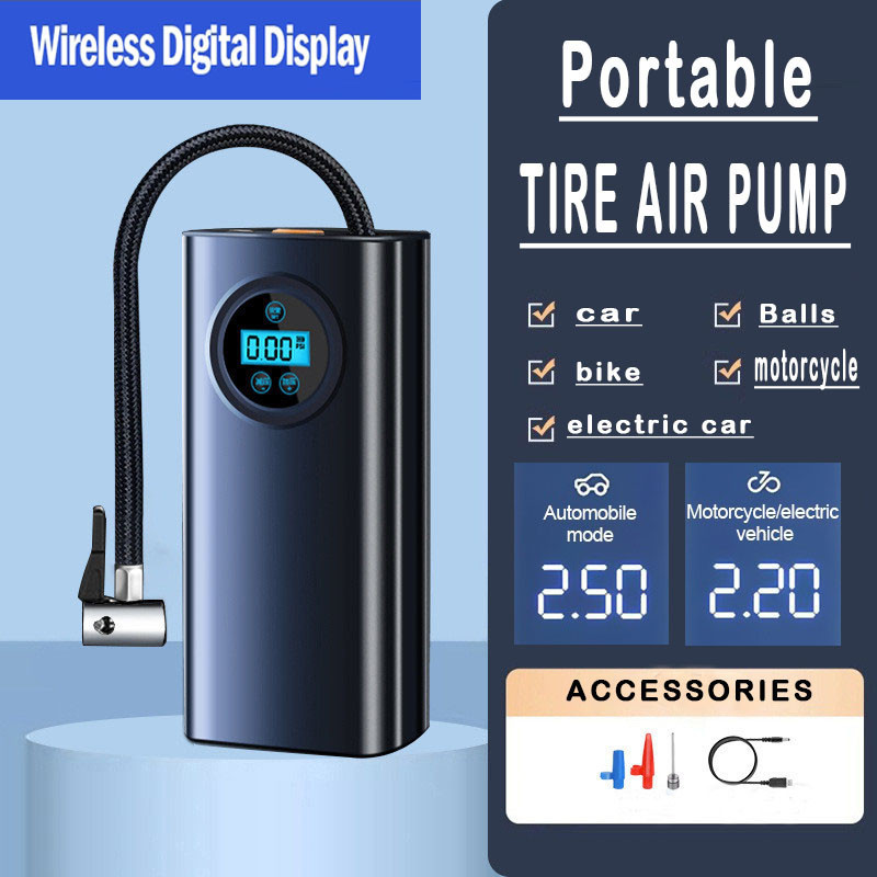 Car Tire Inflator Tire Pressure Pump Portable Car Air Compressor Pump ...