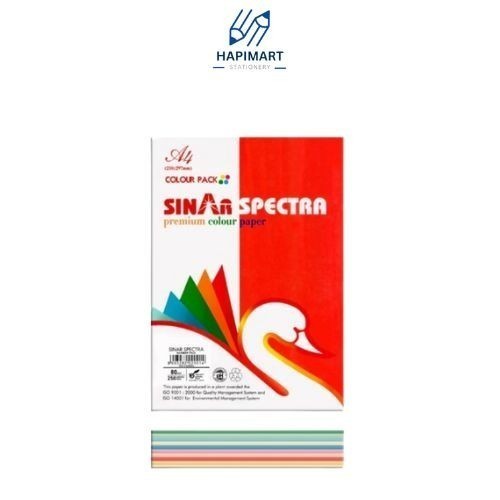 Sinar Spectra A4 Premium Color Paper Rainbow Pack 80gsm 250Sheets/Ream ...