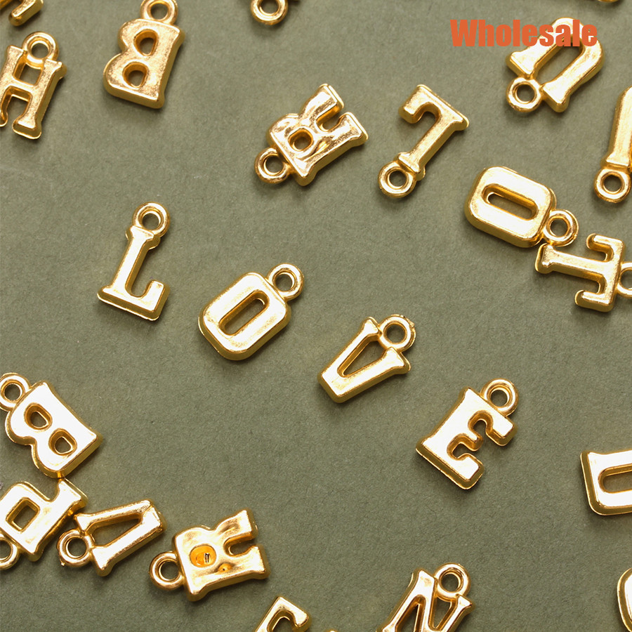 20Pcs 14-16mm*8-9mm Letter Acrylic A-Z Alphabet Pendants DIY Necklace ...