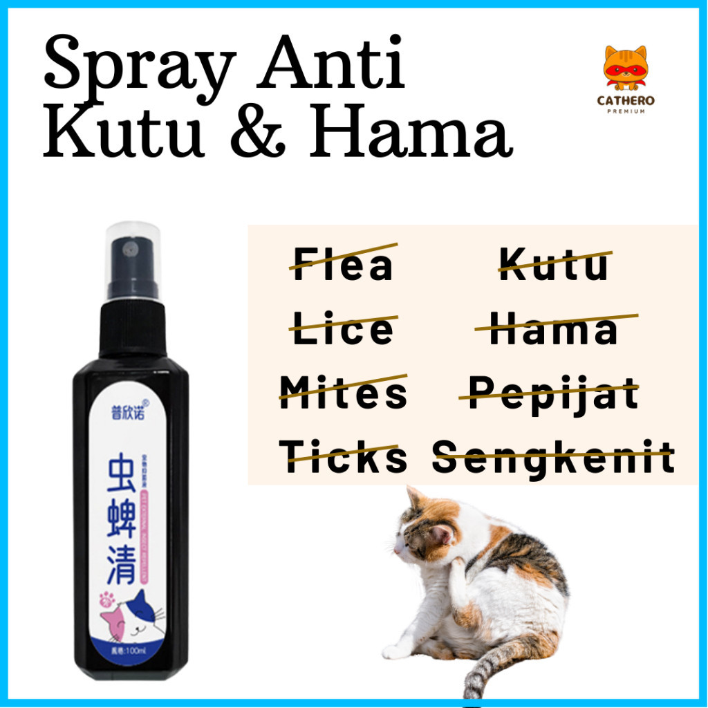 CATHERO Cat Flea Spray Kutu Kucing Ubat Kutu Kucing Spray Paling ...