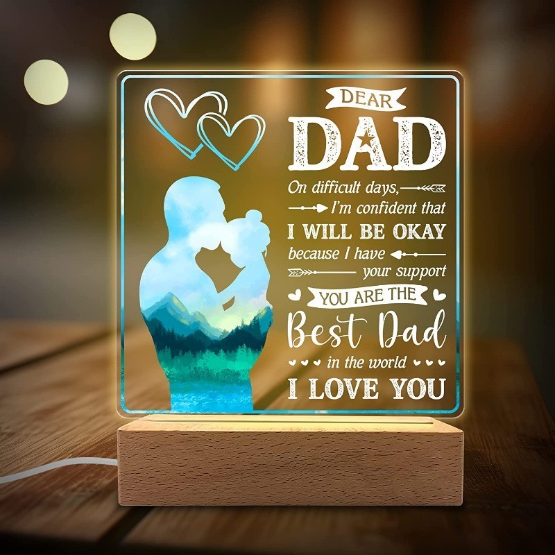 LED Acrylic Creative Father's Day Gift Home Night Light with Switch ...