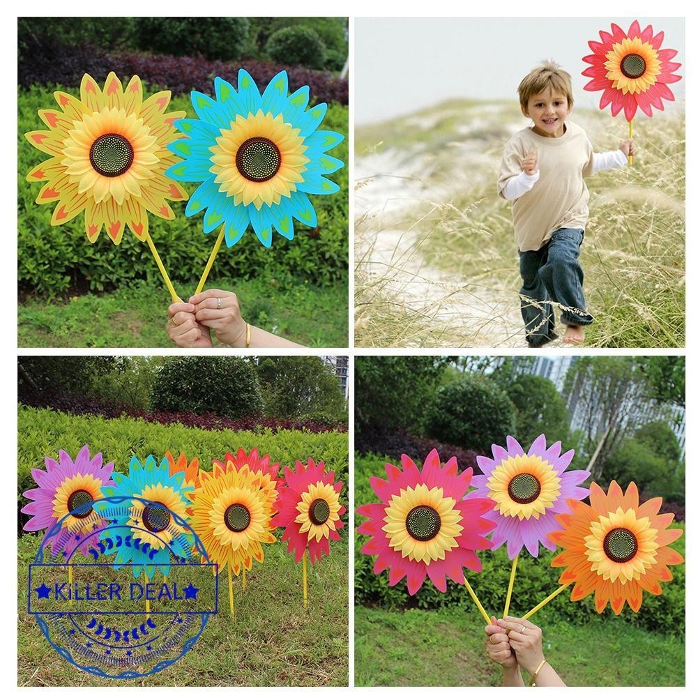 Sunflower Windmill Flower Pinwheel Rotating Windmill Outdoor Toy P2Q8 ...