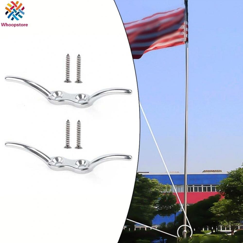 WHOOPS~Flagpole Cleat Hook 316 Stainless Steel 65 Mm/2.5 In Marine Boat ...