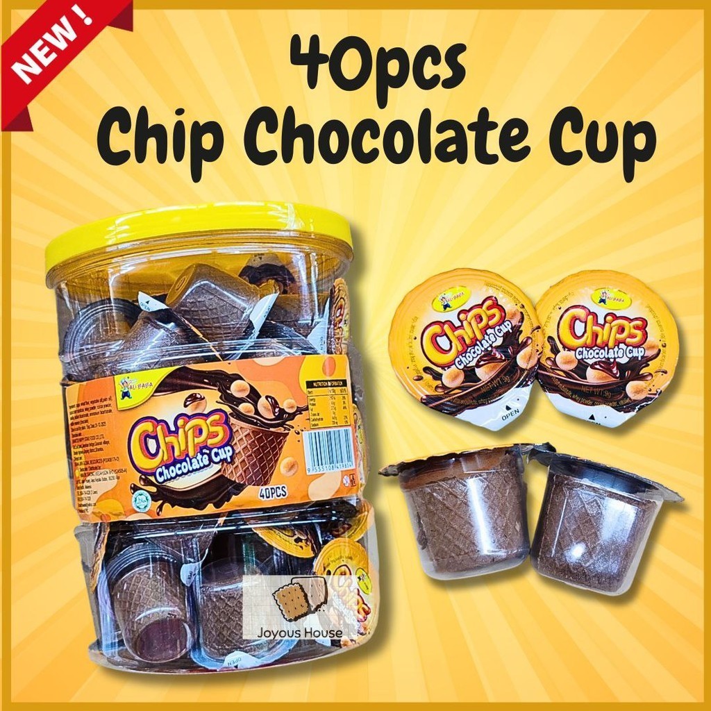 40pcs Alibaba Chips Chocolate Cup Wafer (Halal) | Shopee Malaysia