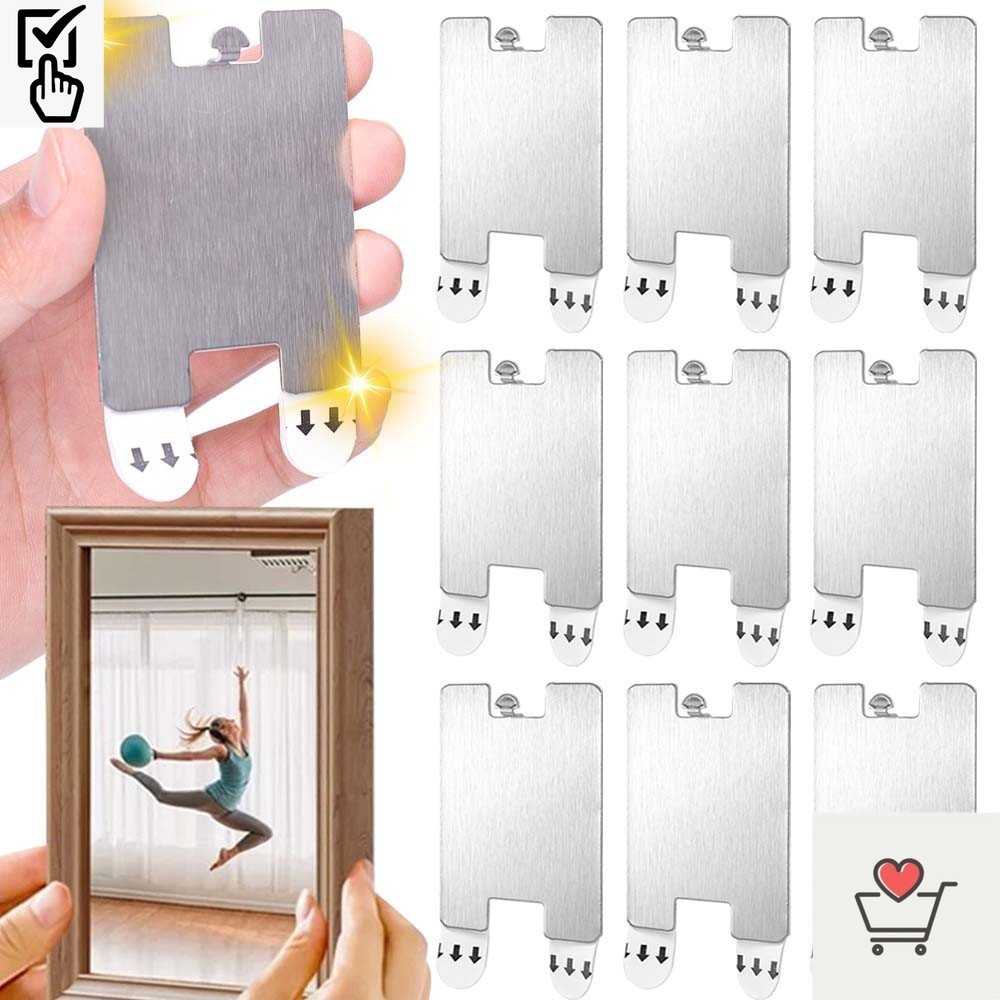 MBR 1/2Pcs Convenient Punch-Free Non-Marking Wall Picture Sticker Hook ...