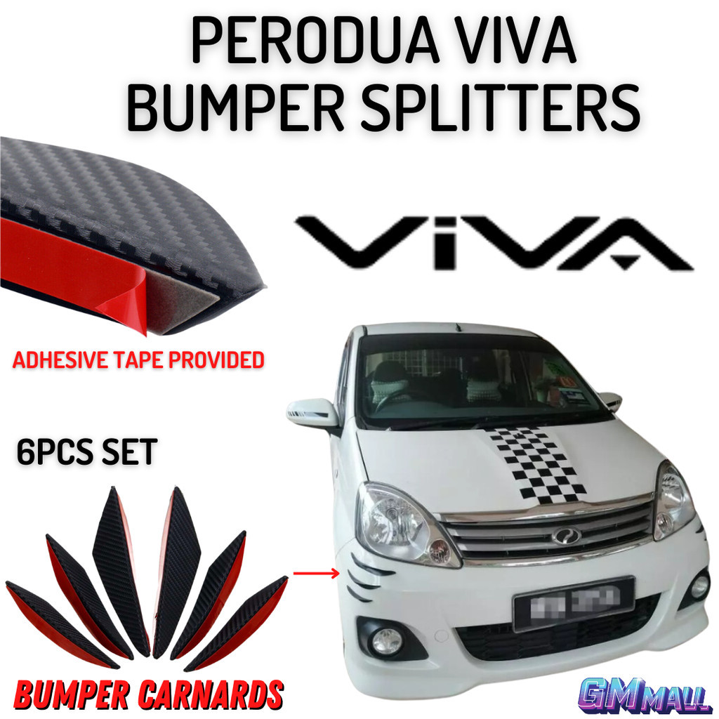PERODUA VIVA CAR CANARDS Front Bumper Diffuser Splitter Lip Spoiler ...