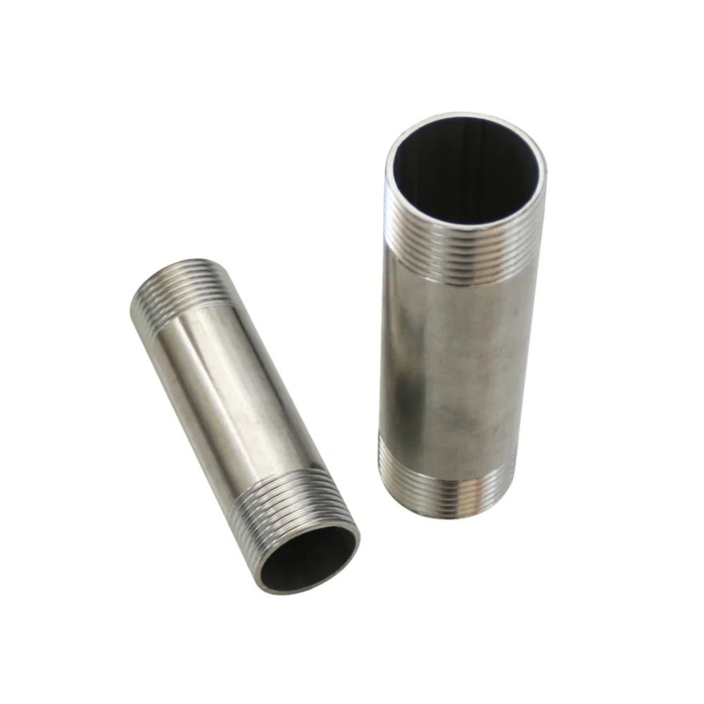 1/2", 3/4", 1" Stainless Steel 304 Male x Male Threaded Pipe Connector ...