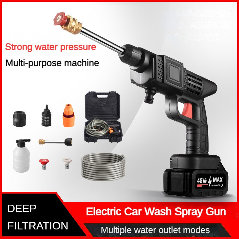 500W 21V Household Cordless Electric Water Guns Portable High Pressure ...
