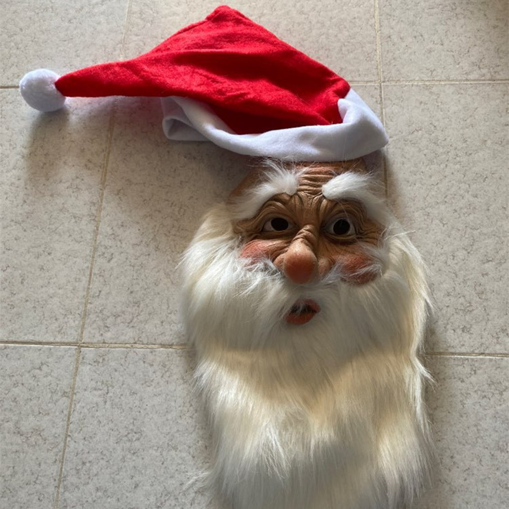 Cute Santa Claus Latex Mask Masquerade Beard Mask For Christmas Party ...