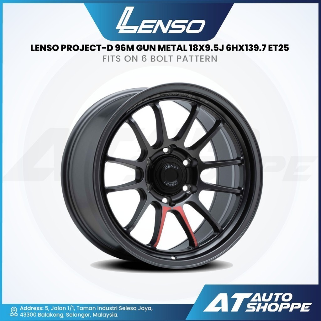 Lenso Project-D 96M - Gun Metal 18x9.5 ET25 6x139.7 (1 Piece) | Shopee Malaysia