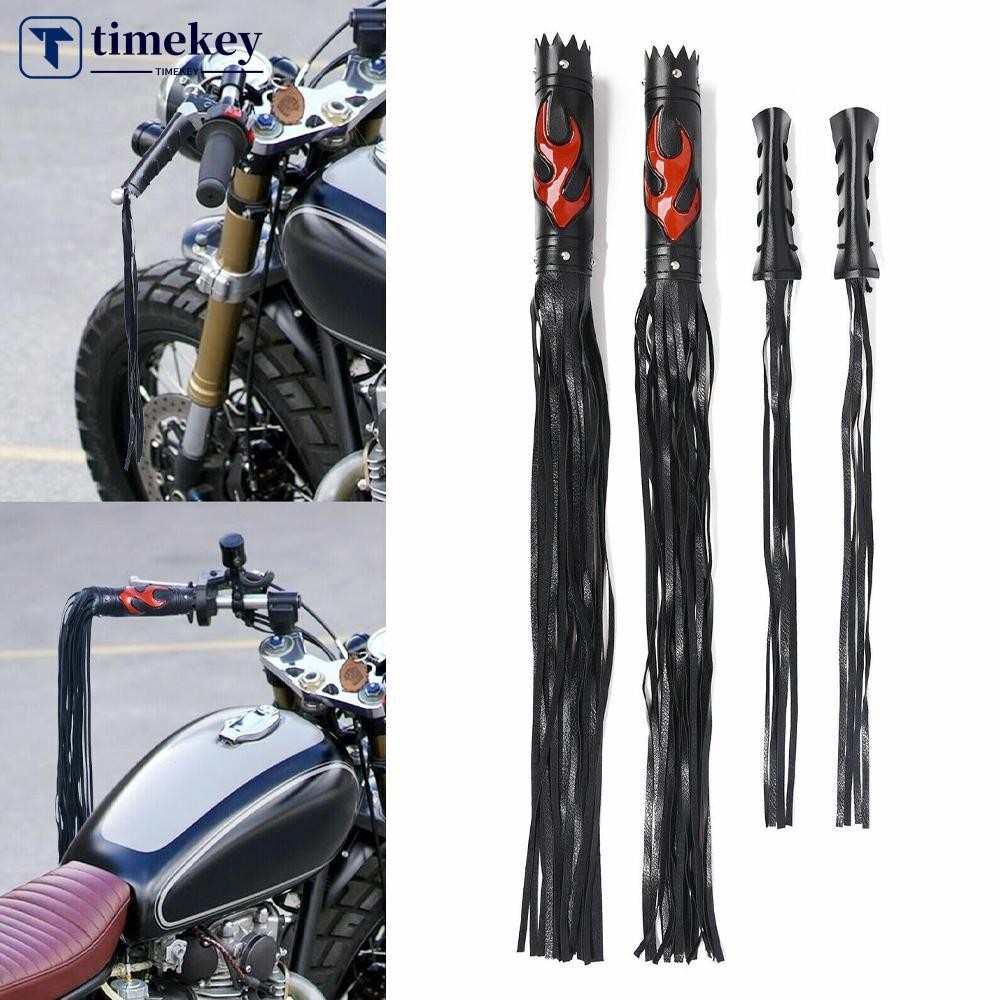 TIMEKEY 1Pair Motorcycle Handlebar Tassel Fringe Grip Cover Lever ...