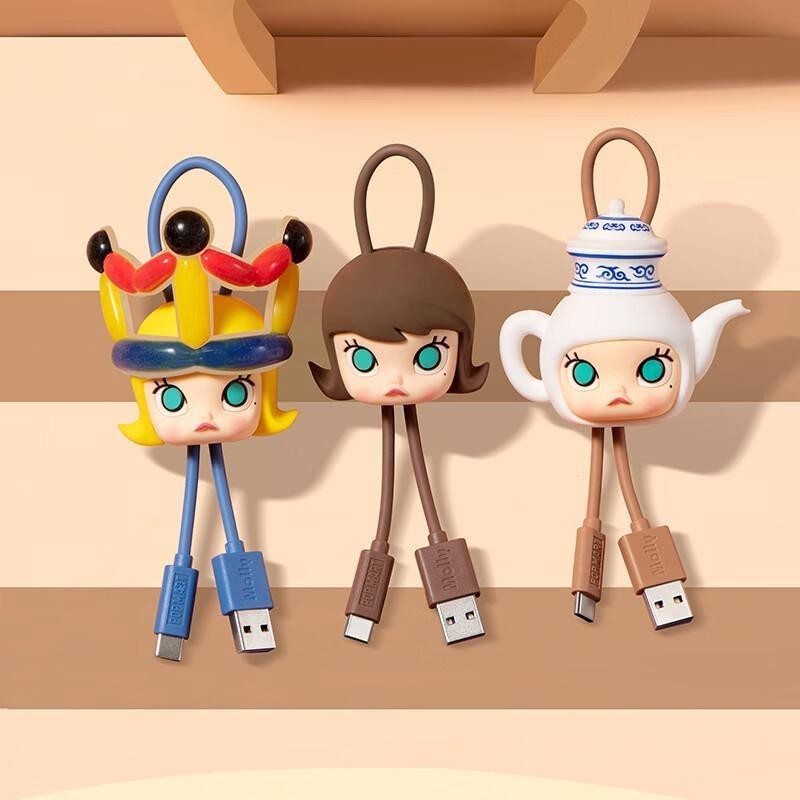 Popmart POPMART MOLLY Fantasy Stray Series Mystery Box Data Cable Cute ...