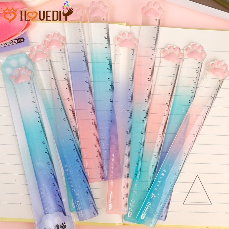 [ Featured ] Gradient Cat Paw Ruler - Cute, Portable, Creative, Plastic ...