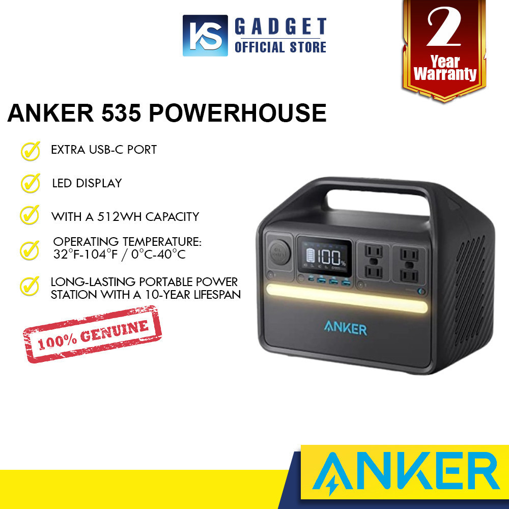Anker Powerhouse 535 Portable Power Station, 500W 7-Port Outdoor ...
