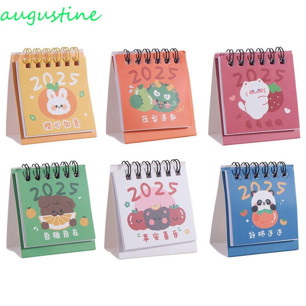 AUGUSTINE 2025 Mini Calendar, Creative Cute Fruits Cartoon Mini ...