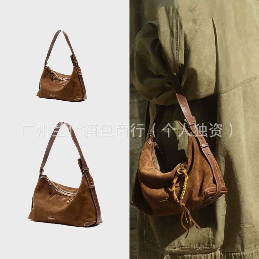 Hobo Bag Suede Underarm Commuter Bag Dumpling Bag Female Autumn Winter ...